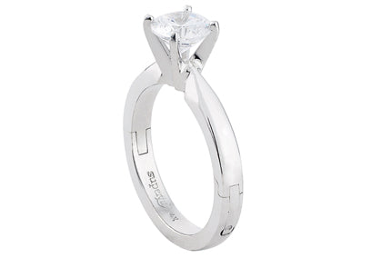 14k White Gold "Superfit" Solitaire Diamond Engagement Ring – M. Lemp ...
